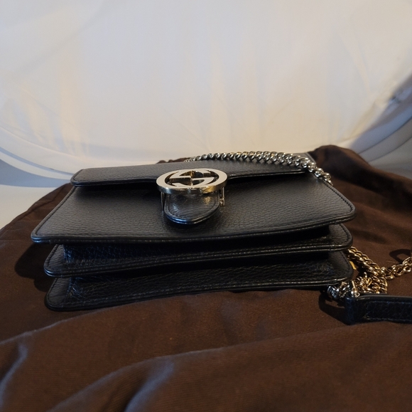 Gucci | Bags | Gucci Interlocking Pebbled Leather Cross Body | Poshmark